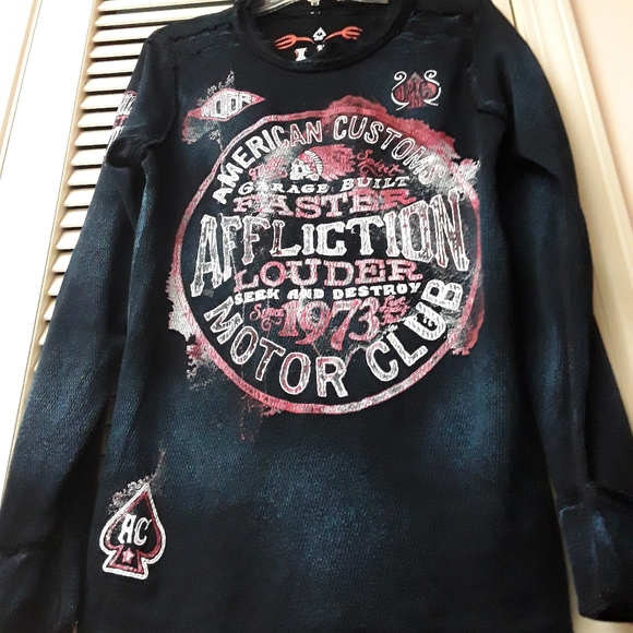Affliction | Sweaters | Affliction Motor Club Distressed Sweater M ...